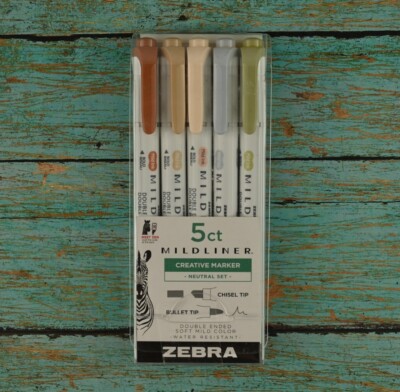 Zebra 5ct Mildliner Creative Marker Neutral Set Double Ended Chisel ...