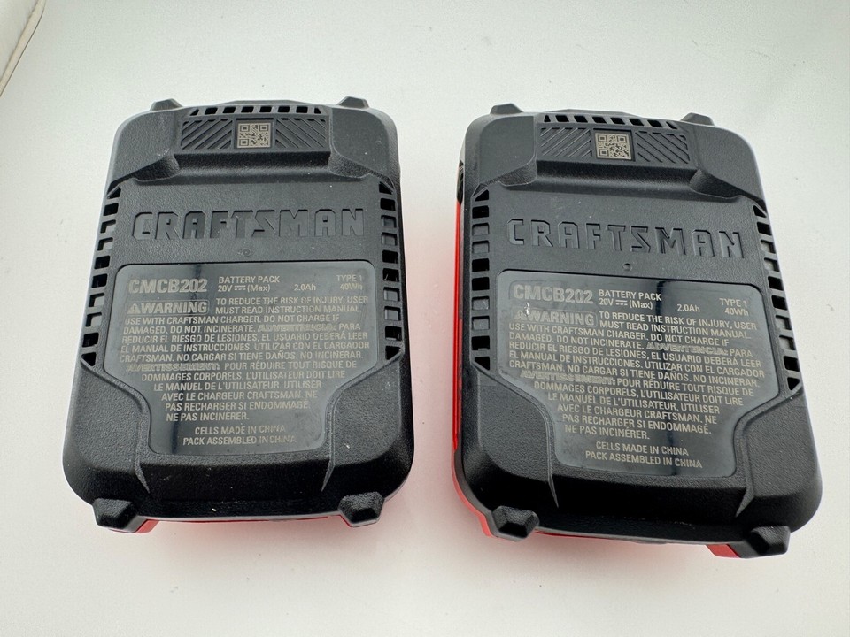 [2-PACK] GENUINE CRAFTSMAN [CMCB202] 20V MAX 2.0AH RECHARGEABLE BATTERY ...