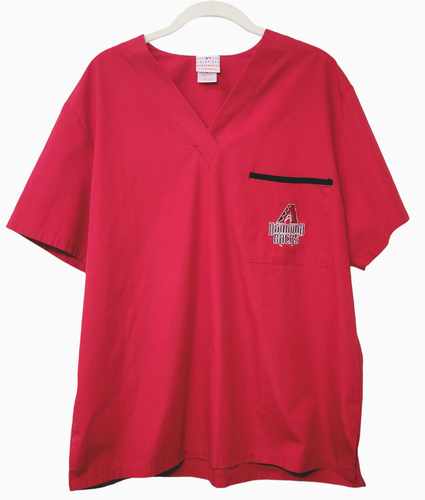 Arizona Diamondbacks Scrub Top Adult M Red Maroon Embroidered MLB ...