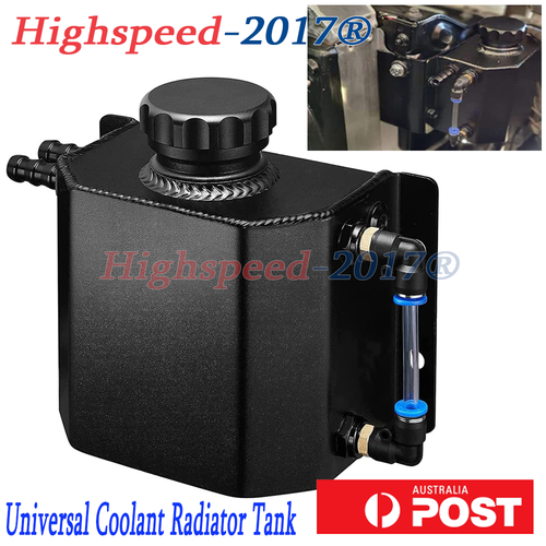1L Black Universal Coolant Radiator Overflow Recovery Water Tank Bottle ...