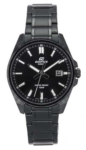 Casio Edifice Analog Black Ion Plated Stainless Steel EFV-150DC-1A Mens ...