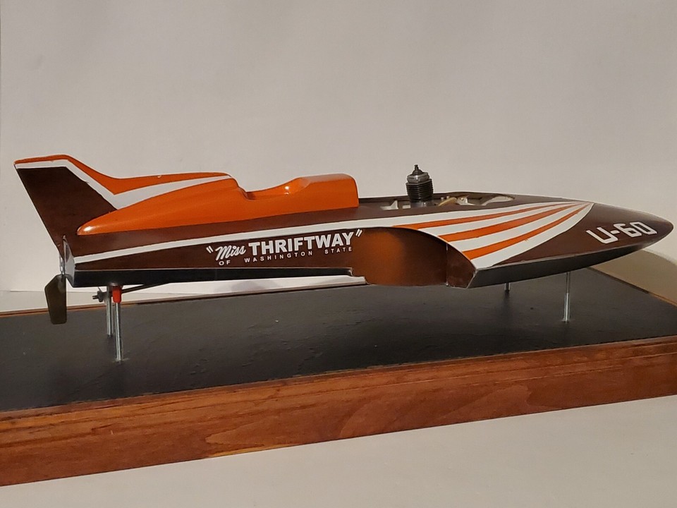 Tether Race Boat Hydroplane Miss Thriftway U-60 Model Kit Built w ...