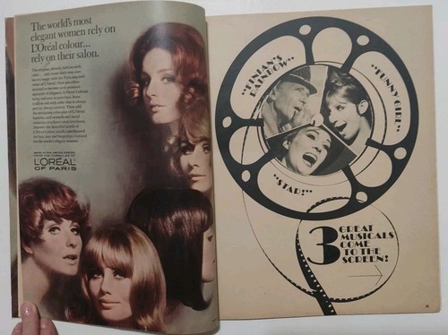 Screen Stories November 1968 Mia Farrow Astaire Dean Martin Elvis Julie ...