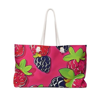 Raspberry Blackberry Pattern Weekender Bag | Bright Pink Berry Tote | eBay
