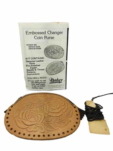 Tandy Leather DIY Kit Coin Pouch Kit Rose Embossed Zipper Closure | eBay
