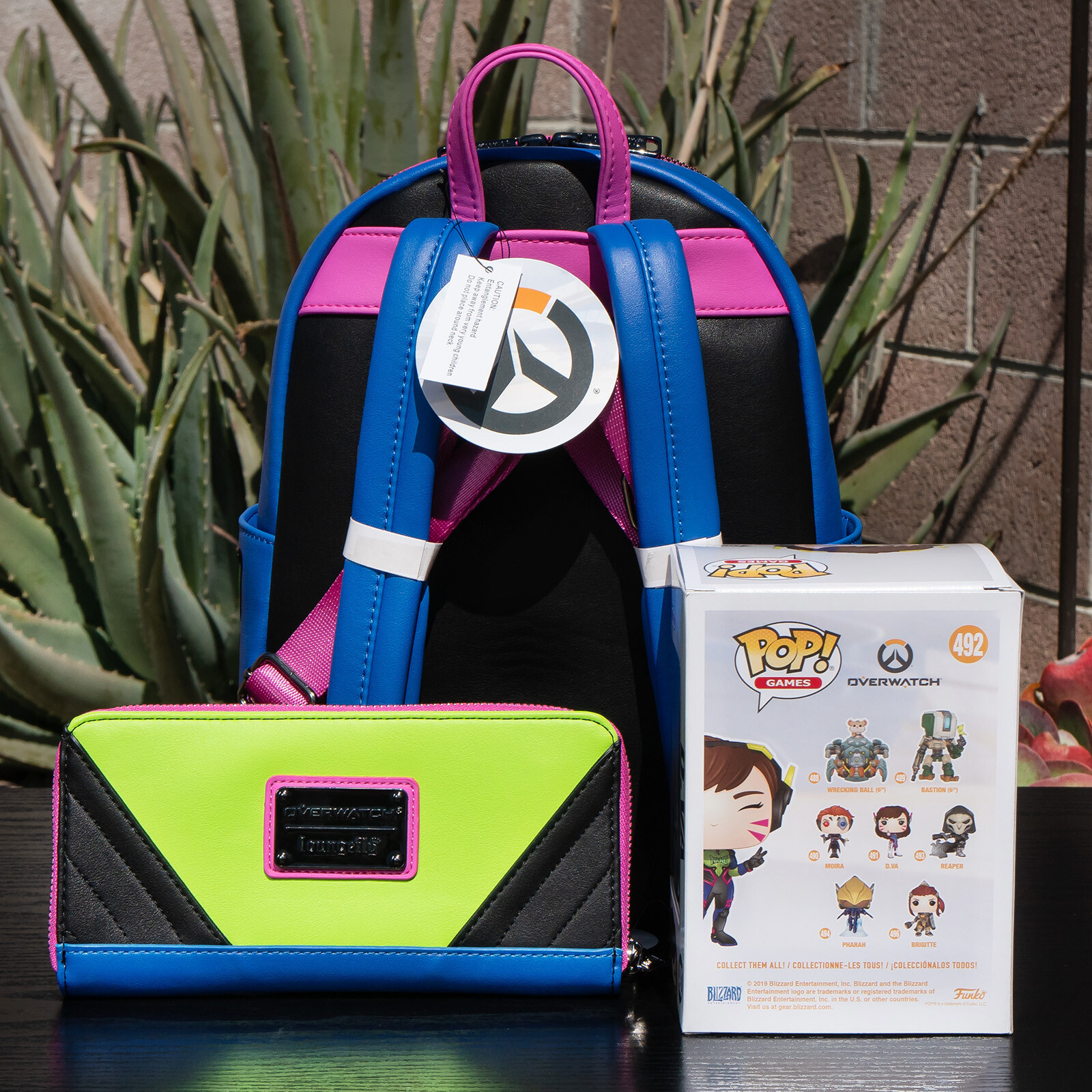 NWT Loungefly x Overwatch D.Va Nano Cola Mini Backpack + Wallet + Funko ...