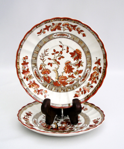 (2) COPELAND SPODE INDIAN TREE 5 3/4" SAUCERS - 2/959 OLD MARK ...