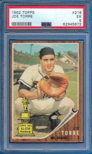 1962 Topps Joe Torre RC Rookie Card #218 Milwaukee Braves EX PSA 5 | eBay