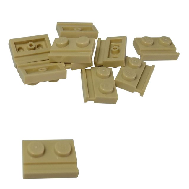 LEGO 1x2 Plate Modified With Door Rail Black Gray White 32028 for sale ...