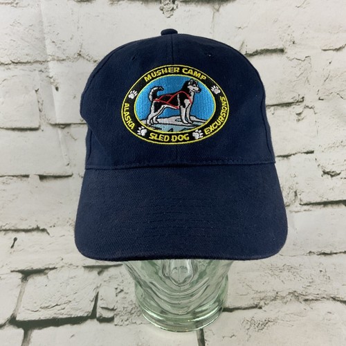 Skagway Musher Camp Sled Dog Blue Ball Cap Hat Adjustable Strap Back | eBay