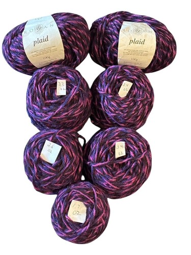 Rowan Plaid Chunky Wool Alpaca Blend Yarn in color 157 Purple Bramble: Lot of 5+ | eBay