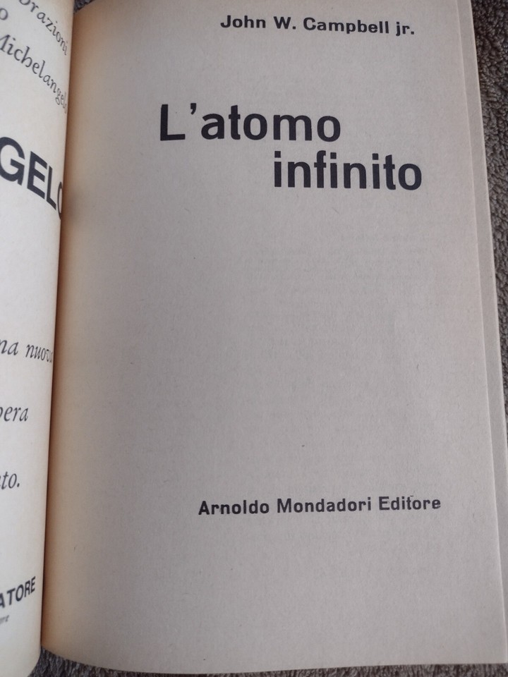L'Atomo Infinito (The Infinite Atom) (Urania #374) | eBay