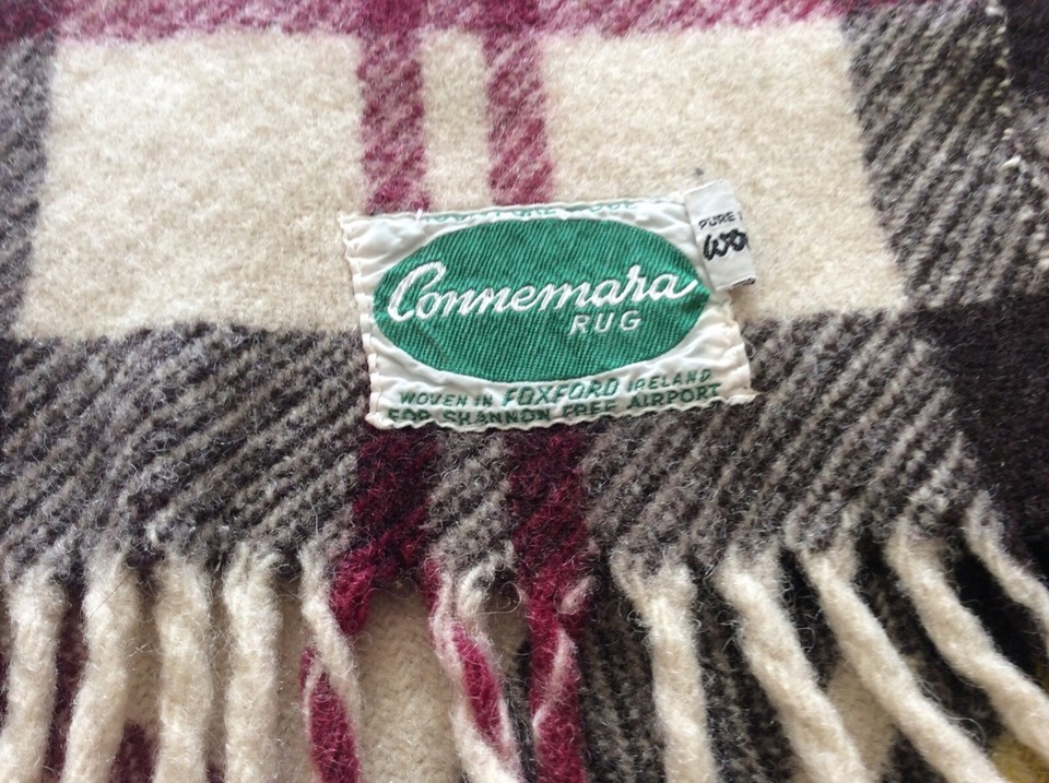 Connemara Rug Throw Blanket 100% Pure Wool Foxford Ireland 52"x55" Plus ...