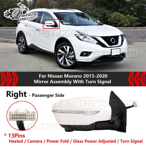 For Nissan Murano 15-20 Right Side Mirror Power Heated Trun Signal ...