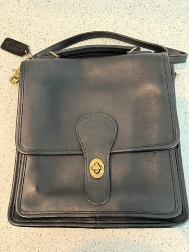 Coach Black Leather Station Turn Lock Shoulder Bag (1970s Vintage) | eBay