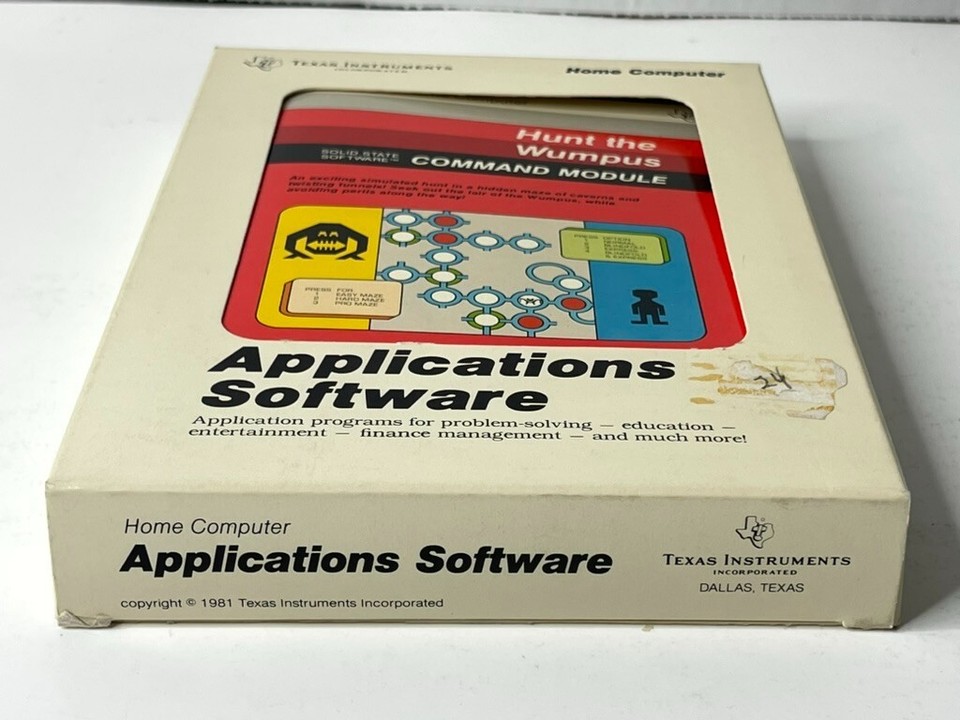 Hunt The Wumpus Game Cartridge & Book Texas Instruments NOS | eBay