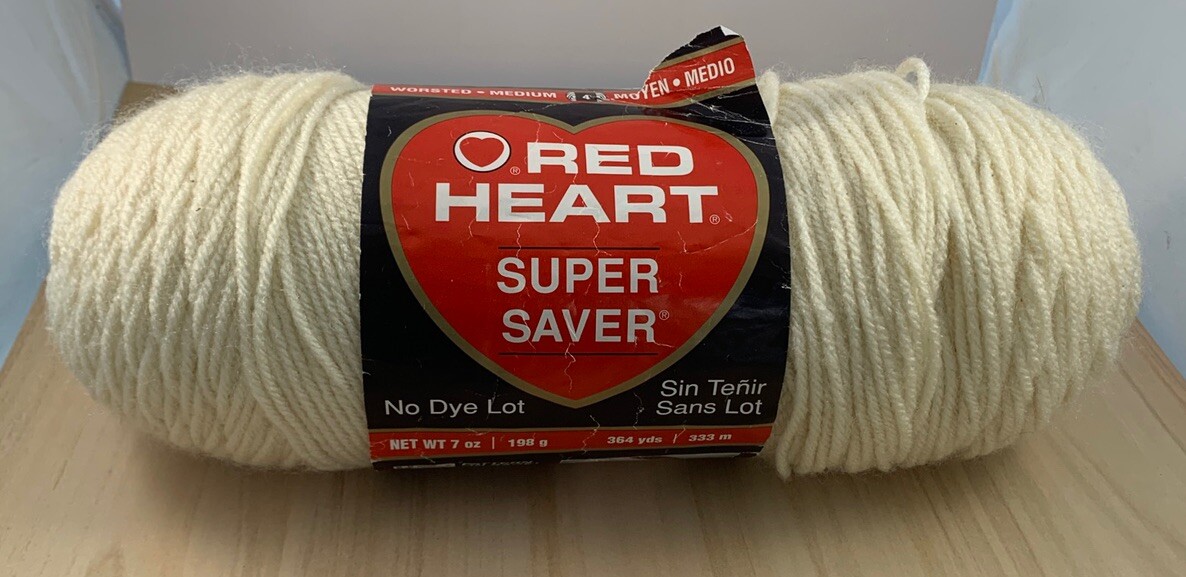 Red Heart Super Saver 313 Aran Yarn 7 oz 364 yds #4 Worsted No Dye Lot ...