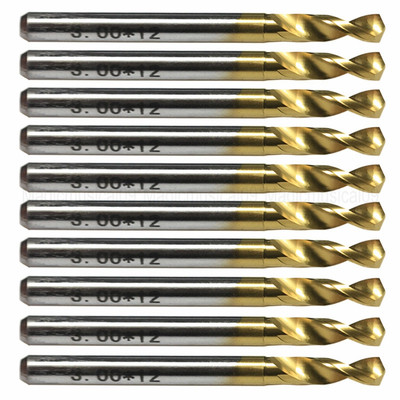 10pcs 3.0mm Titanium Nitride Coated Carbide PCB CNC Drill Bits Router ...