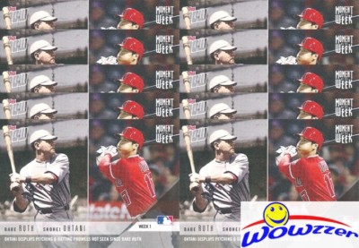 (10) 2018 Topps Moment the Week BABE RUTH & SHOHEI OHTANI ROOKIE ...