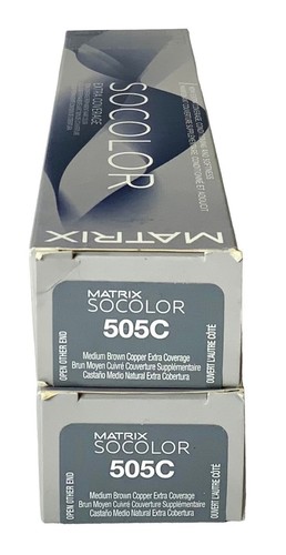 2-Matrix SoColor 505C Medium Brown Neutral Extra Coverage, Permanent, 3 ...