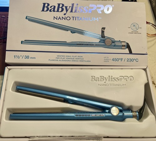 BaBylissPRO Nano Titanium Vented Ionic 1 1/2” Flat Iron - Brand New in Box | eBay
