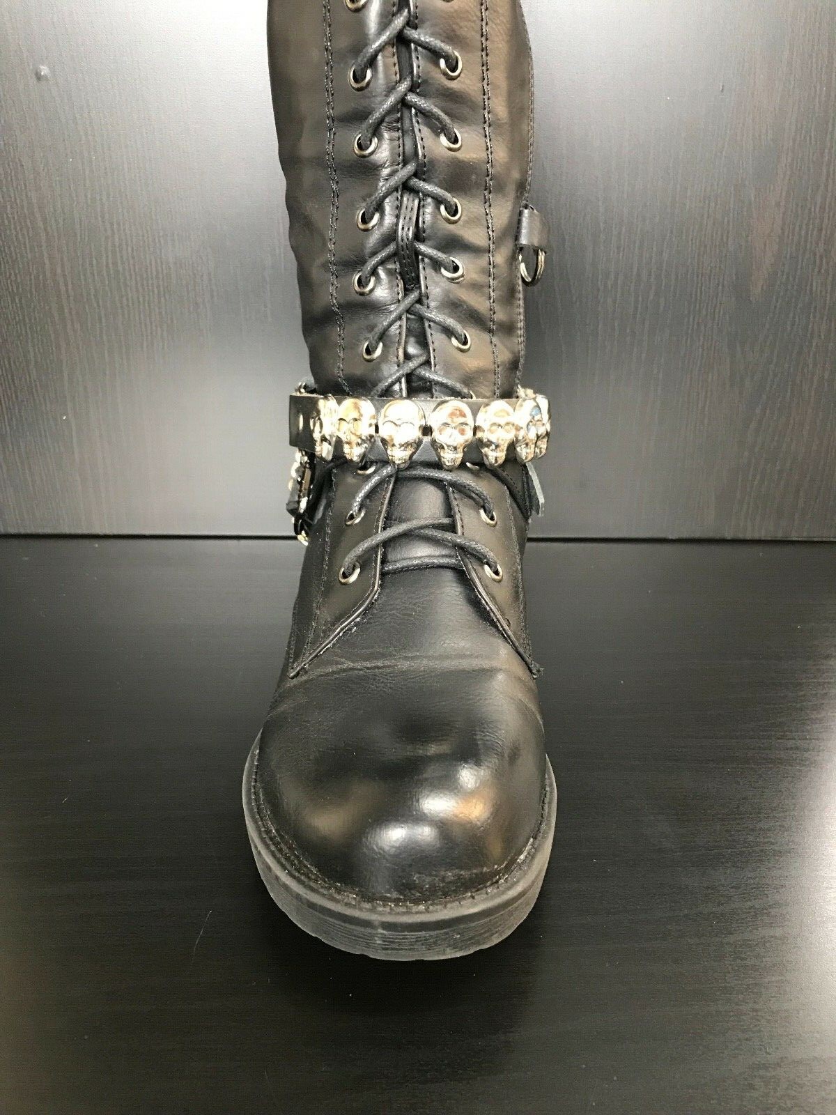 Genuine Real Leather BOOT STRAPS BLACK 5 STYLES PUNK GOTHIC FASHION ...