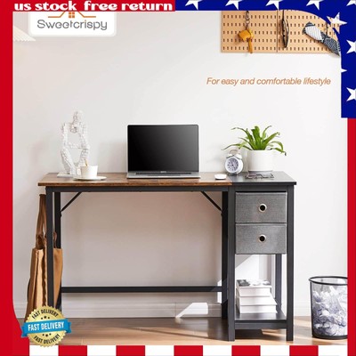 Black Wood Computer Desk with Drawers Suitable for Study and Work | eBay