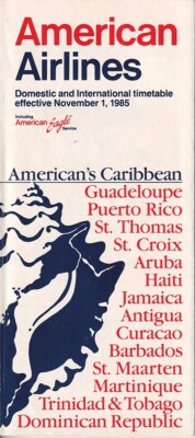American Airlines timetable 1985/11/01 | eBay