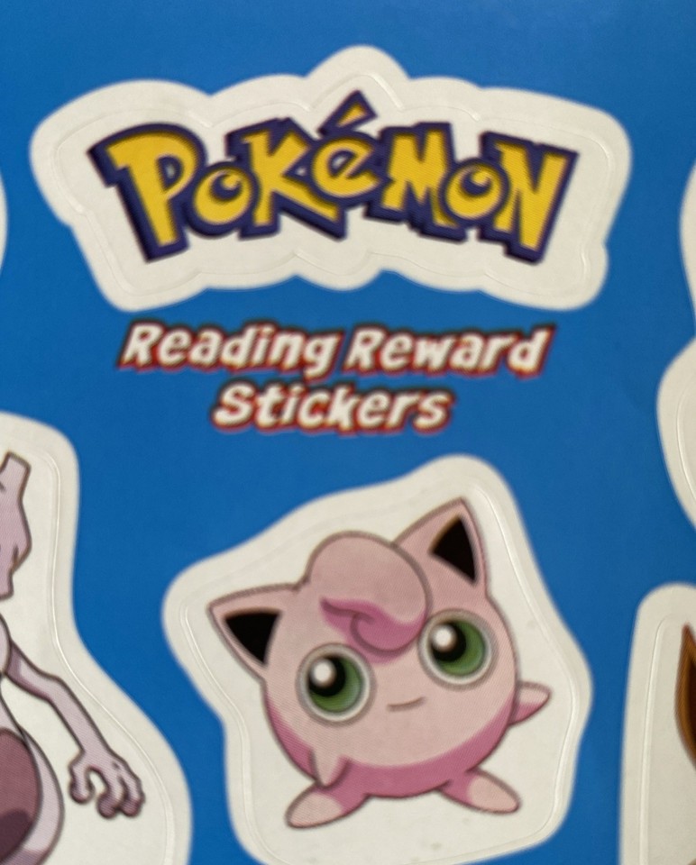 2018 Pokémon Scholastic Book Club Reading Reward Stickers Sheet 1 Sheet ...