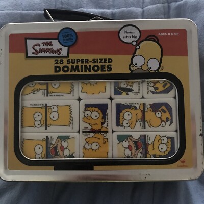 The Simpsons Dominoes Set 28 super sized Lunch box 2002 Cardinal (11411 ...