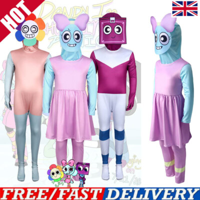 Dandy's World Scrap Boxten Goob Pebble Jumpsuits Hood Bodysuit Costume ...