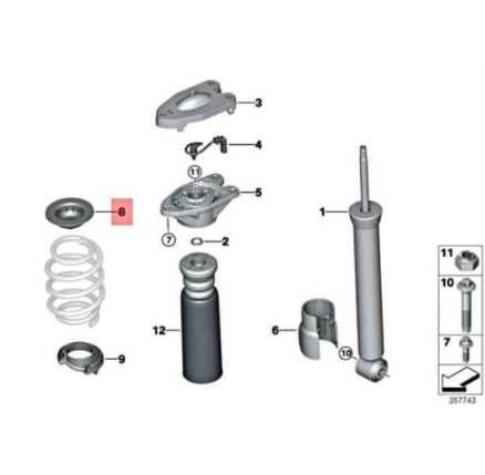 BMW 1 F40 Rear Spring Upper Pad 33536875113 Genuine for sale online | eBay