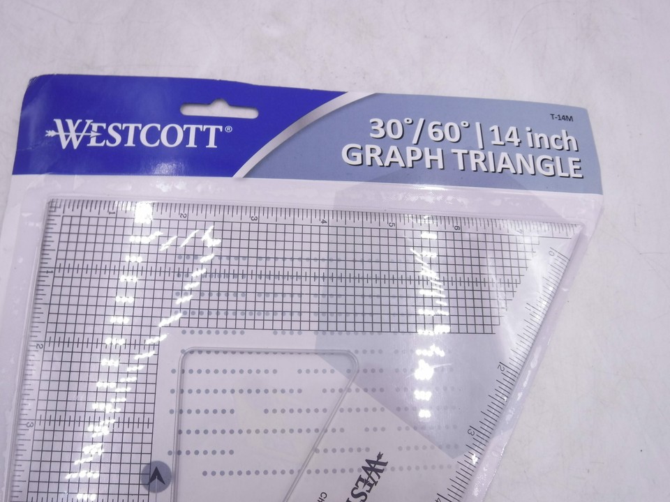 Westcott Gridded graph Triangle - 14'' 30-60 Degree 1/8" grid beveled ...
