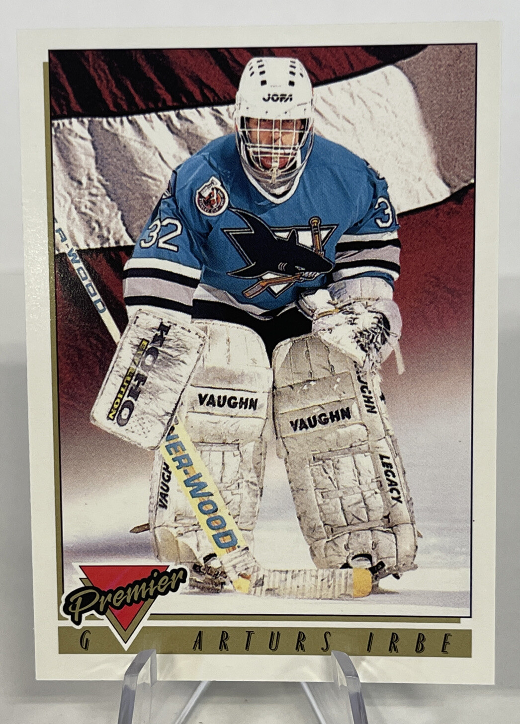 1993-94 OPC Premier Sharks Hockey Card #442 Arturs Irbe LATVIA O-Pee ...