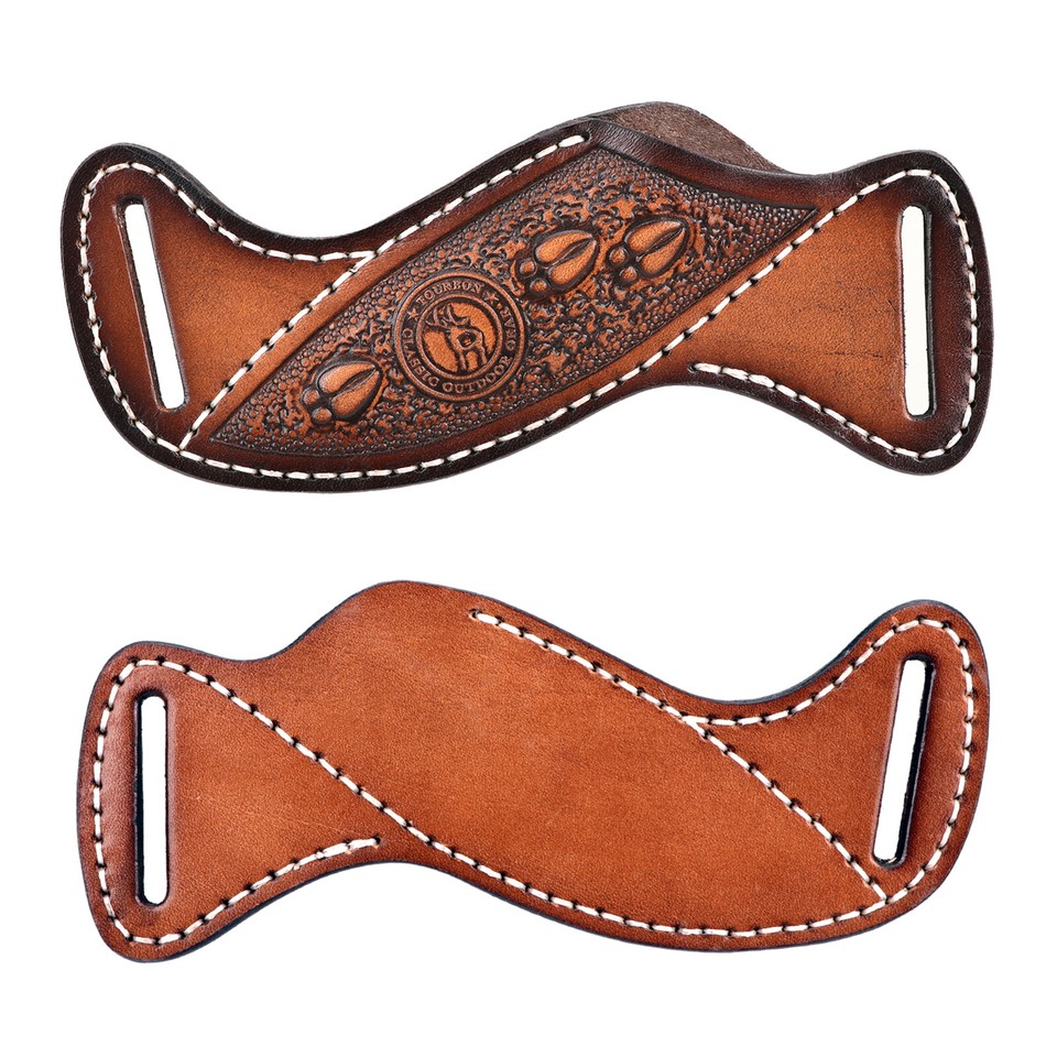 TOURBON Leather Fixed Blade Knife Sheath Slanted Pancake Belt Holster ...