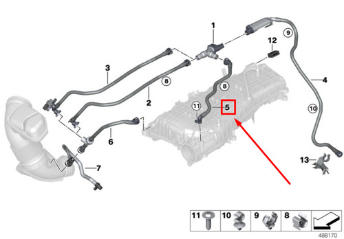 BMW X3 G01 Fuel Tank Breather Line 7645857 13907645857 Original | OE
