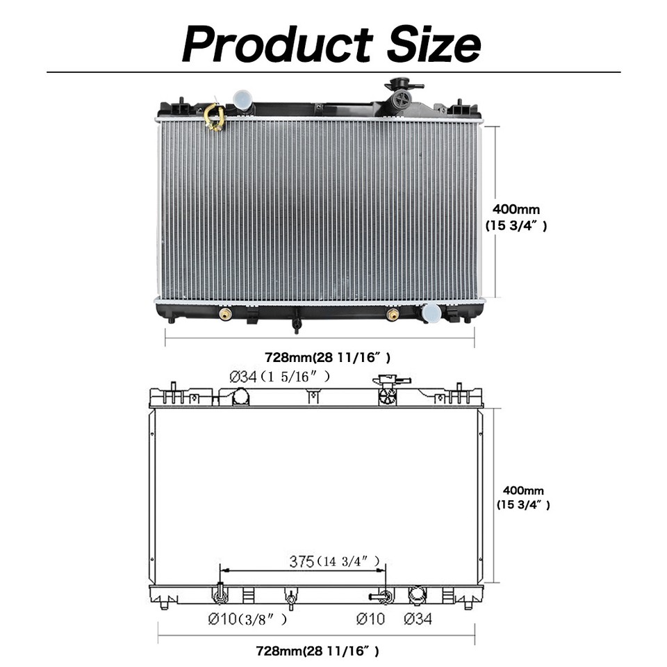 Radiator 2437 for 2002-2006 Toyota Camry Base LE XLE SE 2004-2008 ...