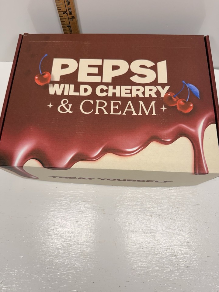 Rare Pepsi Wild Cherry & Cream Gift Box Set w/ Glass, Syrup & Can ...