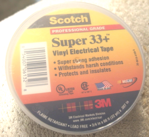 1 roll,SCOTCH Super 33+ VINYL ELECTRICAL TAPE ¾" x 66' New professional ...