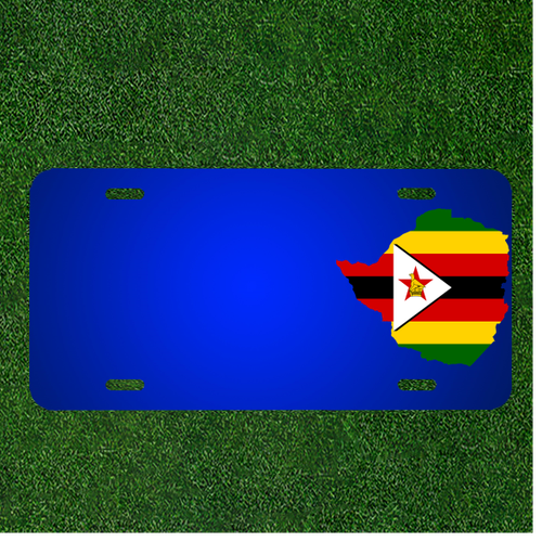 Custom Personalized License Plate With Add Names To Zimbabwe Flag Map ...