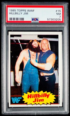 1985 Topps WWF Hillbilly Jim #15 PSA 7 LOW POP Hulk Hogan WWE WCW NWA ...
