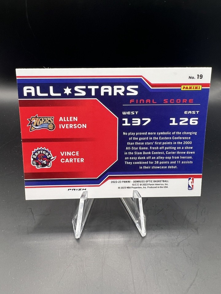 ALLEN IVERSON, VINCE CARTER - 2022-23 Panini Donruss Optic ALL-STARS ...