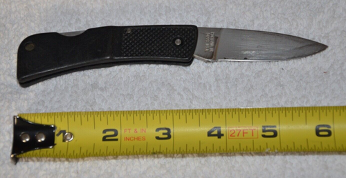 VINTAGE GERBER 300 BLACK LOCKBACK BLADE POCKET KNIFE 97223 USA FOLDING ...