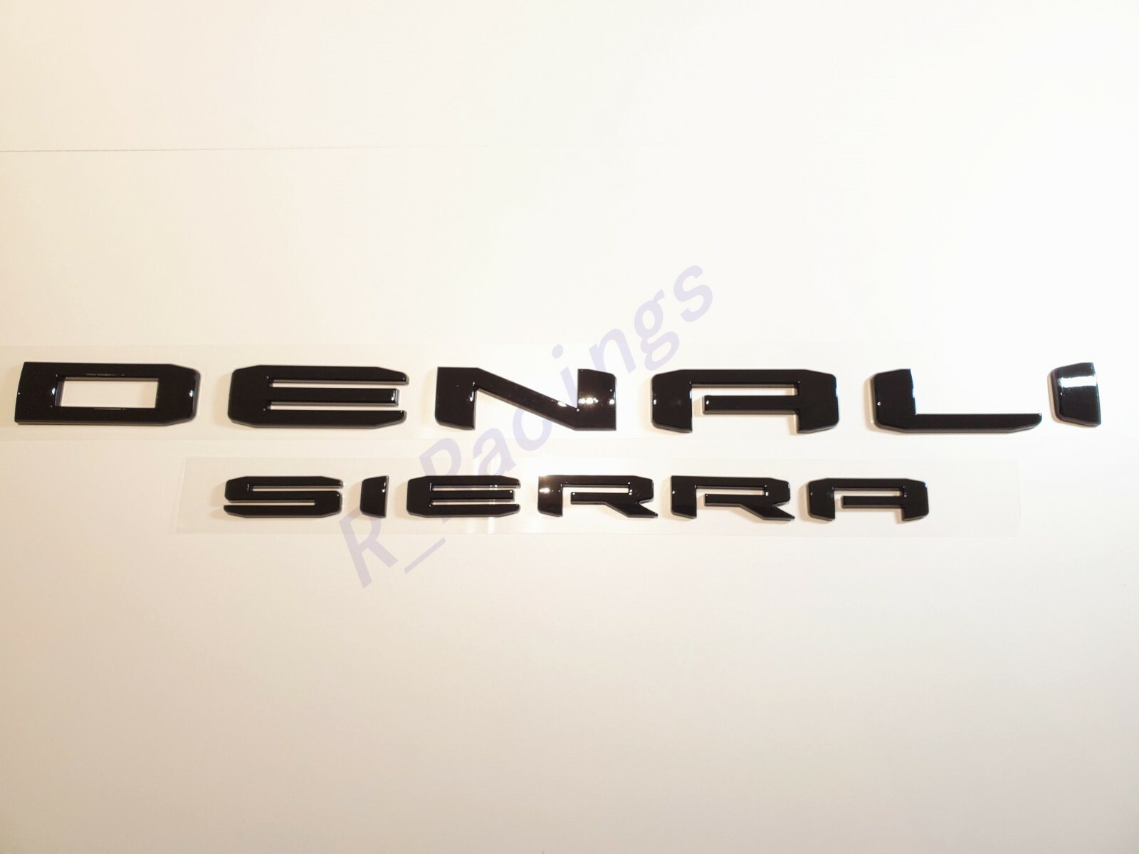 OVERLAY Gloss Black DENALI Sierra Emblems 2019+ GMC Sierra 1500 2500hd ...