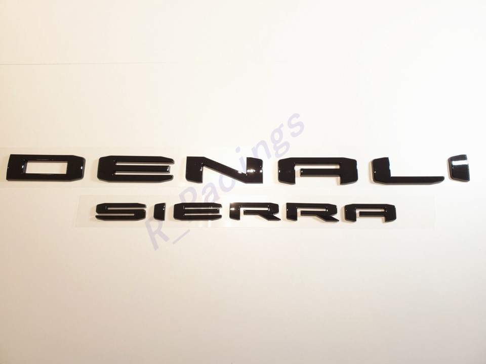 OVERLAY Gloss Black DENALI Sierra Emblems 2019+ GMC Sierra 1500 2500hd ...