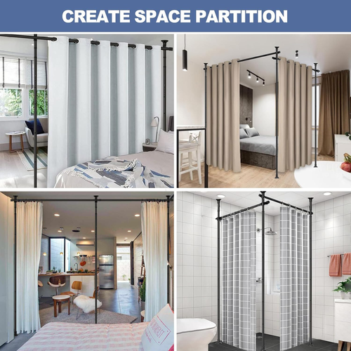 Room Corner Divider Partition 28~114" Wide x48"~120" high Tension black ...