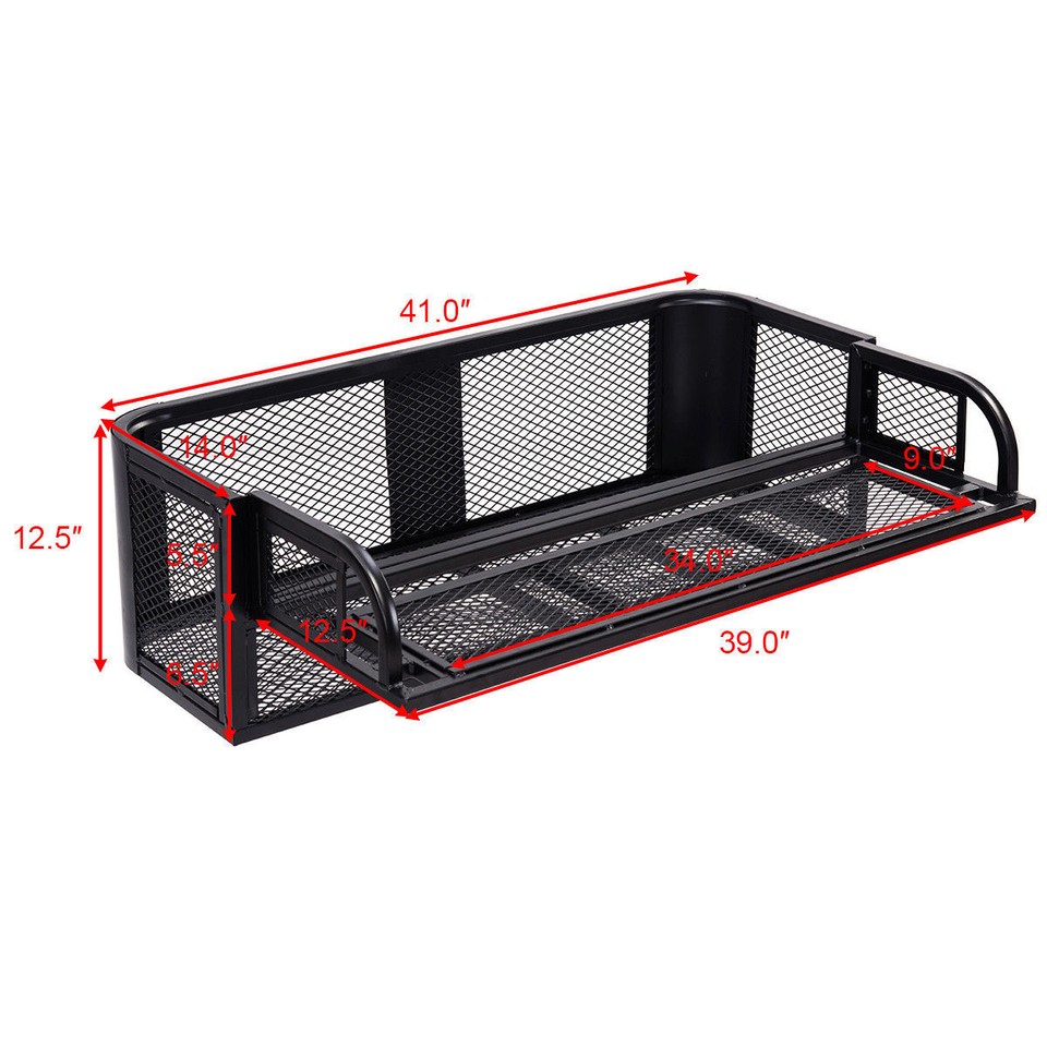 ATV UTV Universal Front Rear Set Drop Basket Rack Steel Cargo Hunting ...
