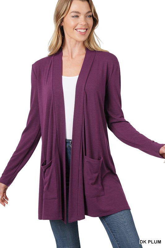 Womens Open Front Fly Away Cardigan Sweater Long Sleeve With Pockets ...