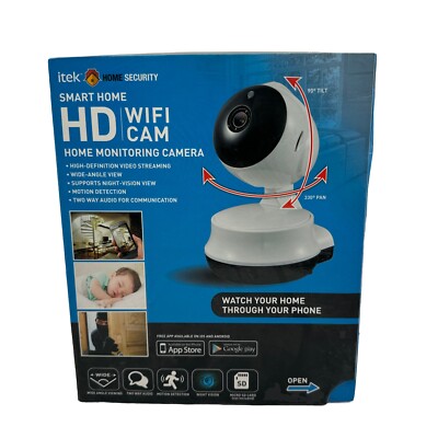 Itek Smart Home HD WI-FI home Monitoring Security Camera Damage Box | eBay