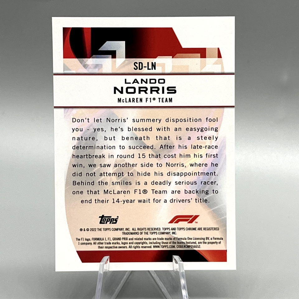 2022 Chrome Formula 1 Speed Demons #SD-LN Lando Norris - McLaren F1 ...